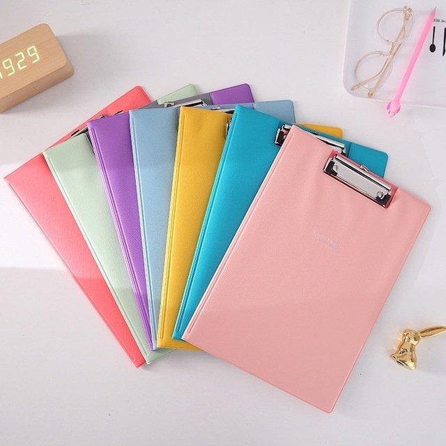 Macaron kuning a5 folder lapisan ganda a5 papan folder flip file folder ...