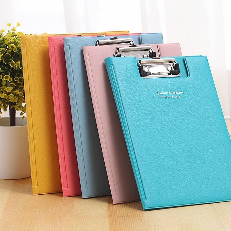 Macaron Yellow A5 Double Layer Folder A5 Board Folder Flip File Folder ...